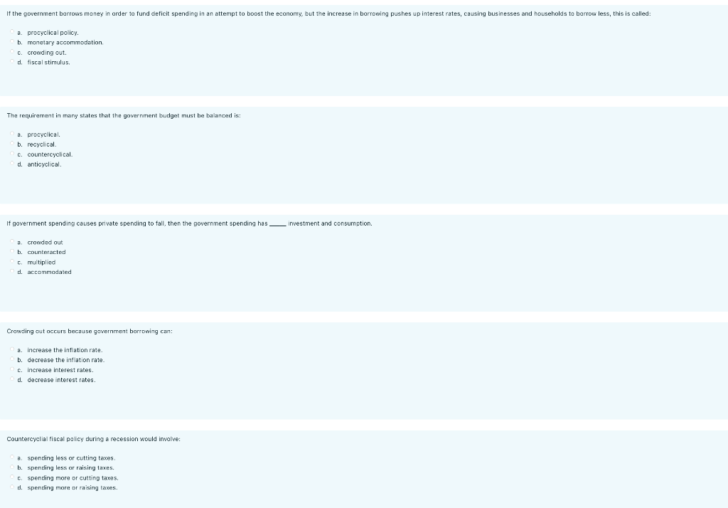 Solved The Fed tends to increase the money supply when the | Chegg.com