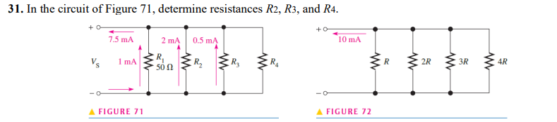 Solved 31. In the circuit of Figure 71, determine | Chegg.com