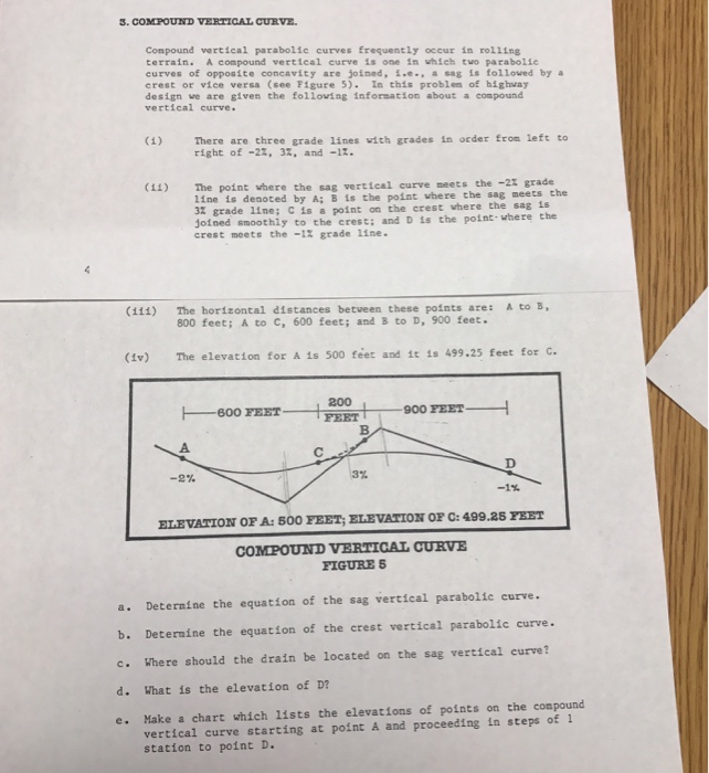 Solved 3. COMPOUND VERTICAL CURVE Conpound vertical | Chegg.com