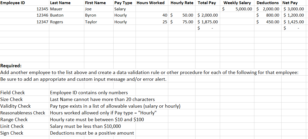 Solved Required: Add another employee to the list above and | Chegg.com