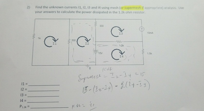 Solved Find the unknown currents 11, 12, 13 and 14 using | Chegg.com