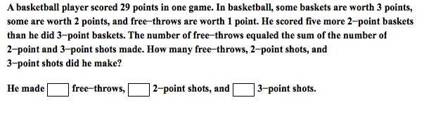 Solved A basketball player scored 29 points in one game. In | Chegg.com