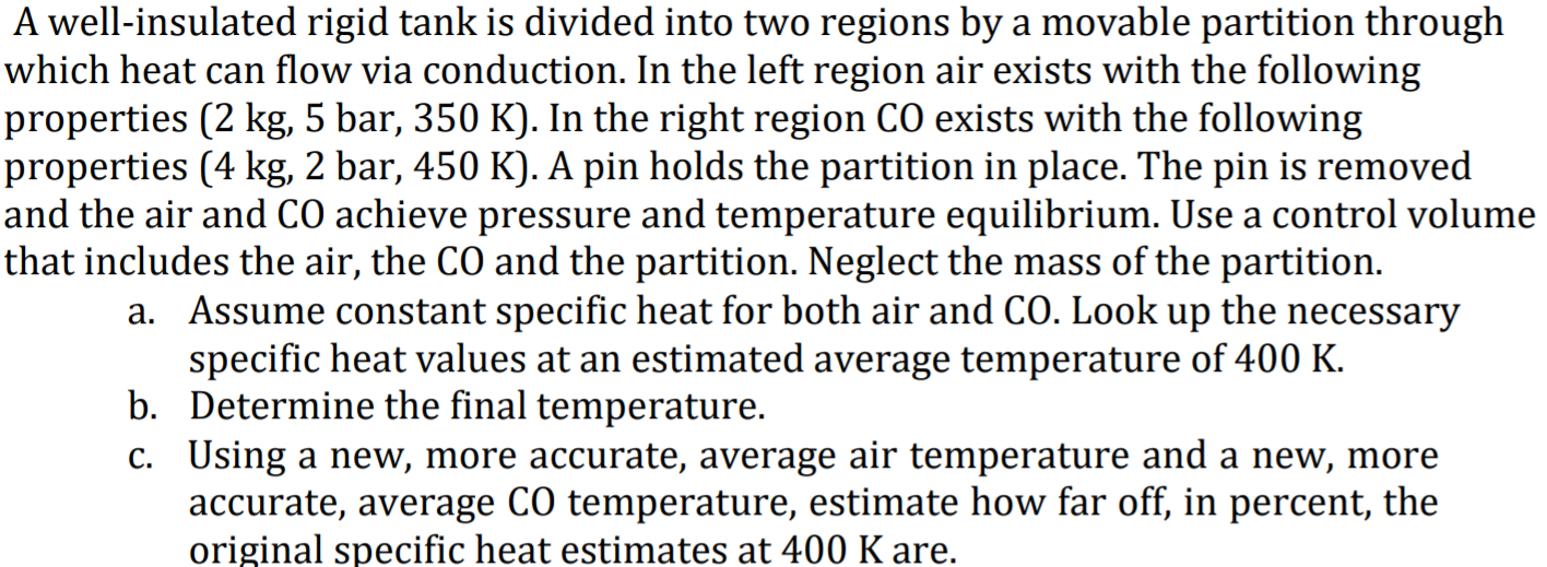 Solved A well-insulated rigid tank is divided into two | Chegg.com