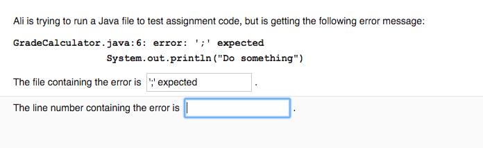 Solved Ali is trying to run a Java file to test assignment | Chegg.com