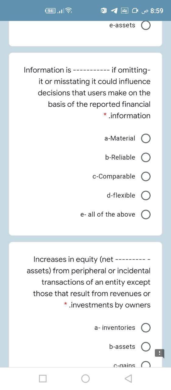 (94. 8:59 ص e-assets Information is if omitting- it | Chegg.com