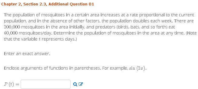 Solved Chapter 2, Section 2.3, Additional Question 01 The | Chegg.com
