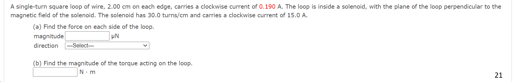 Solved A single-turn square loop of wire, 2.00 cm on each | Chegg.com