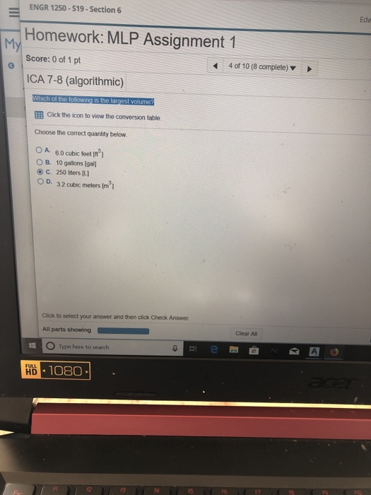 Solved ENGR 1250-S19-Section 6 Edw Homework: MLP Assignment | Chegg.com
