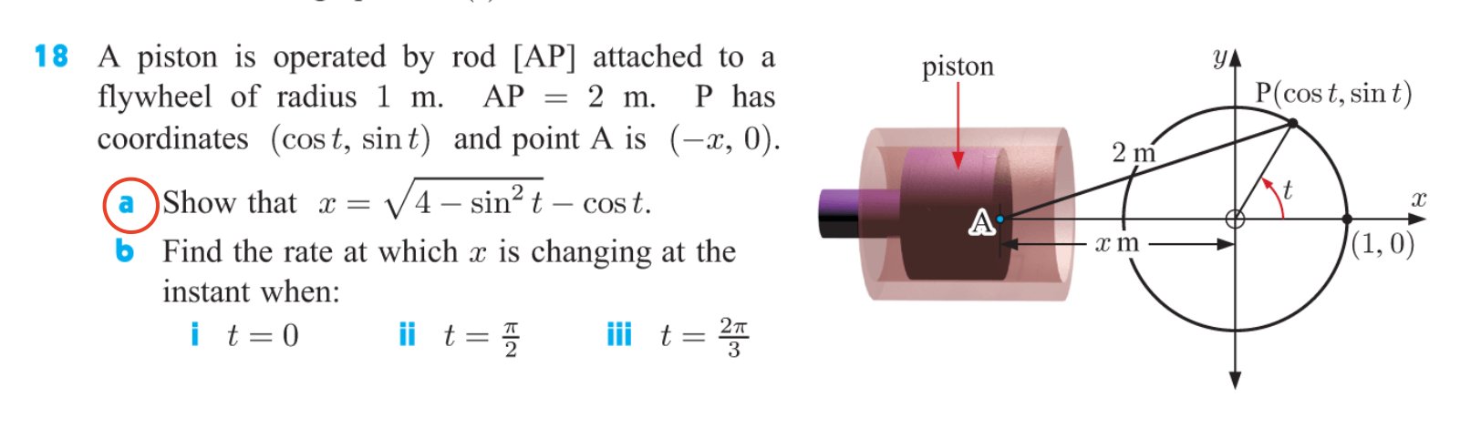 Solved 18 A piston is operated by rod [AP] attached to a | Chegg.com