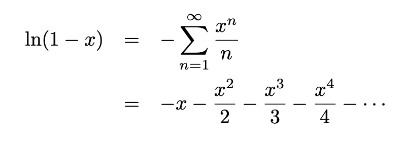 Solved In the attached image, the function ln(1-x)is | Chegg.com