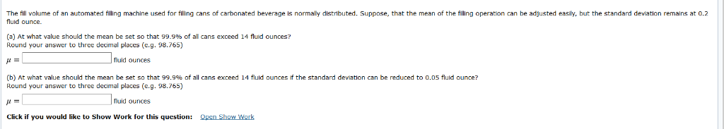 Solved The fill volume of an automated filling machine used | Chegg.com