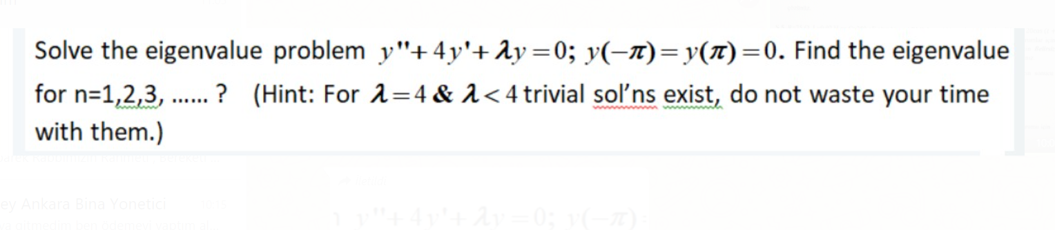 Solved Solve the eigenvalue problem y"+4y'+2y=0; y(-1)= | Chegg.com