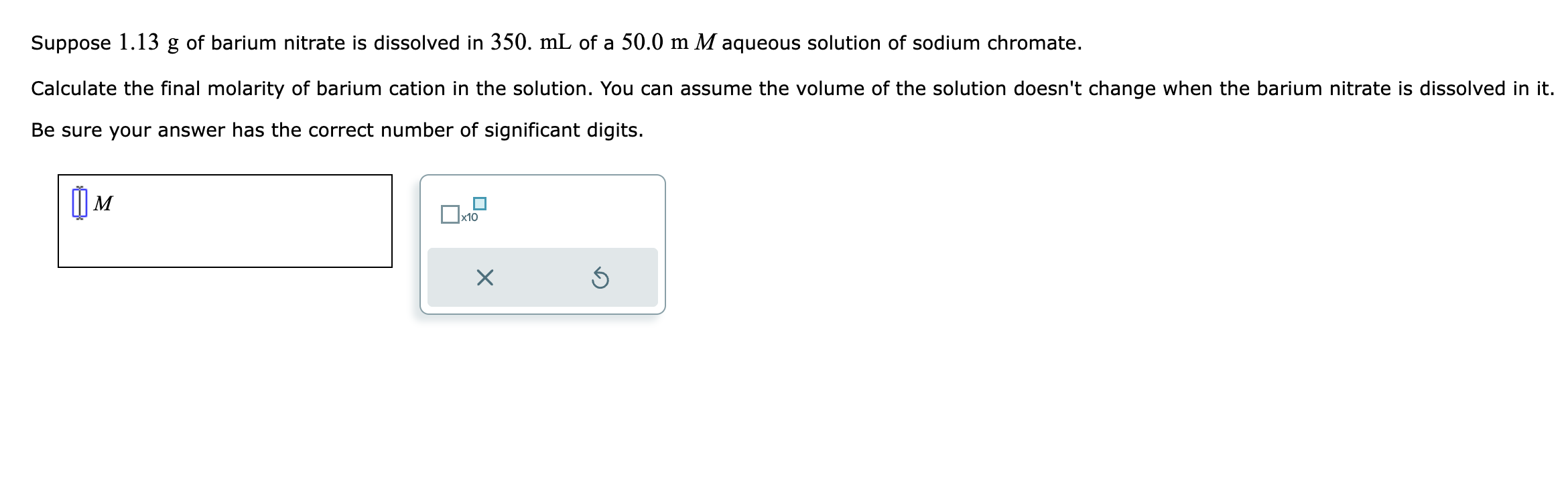 Solved Suppose 1.13 g of barium nitrate is dissolved in | Chegg.com