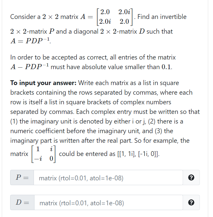 Solved 2:0) 2.0 2.0il Consider a 2 x 2 matrix A= Find an | Chegg.com
