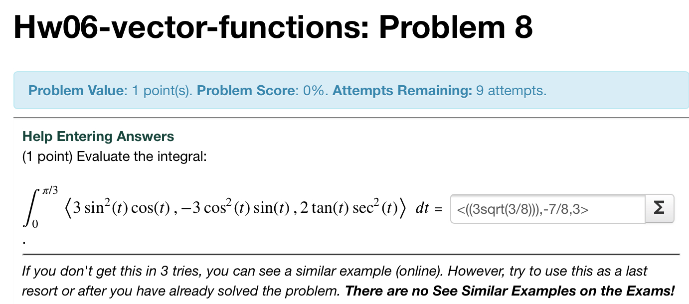 Solved Hw06-vector-functions: Problem 9 Problem Value: 1 | Chegg.com