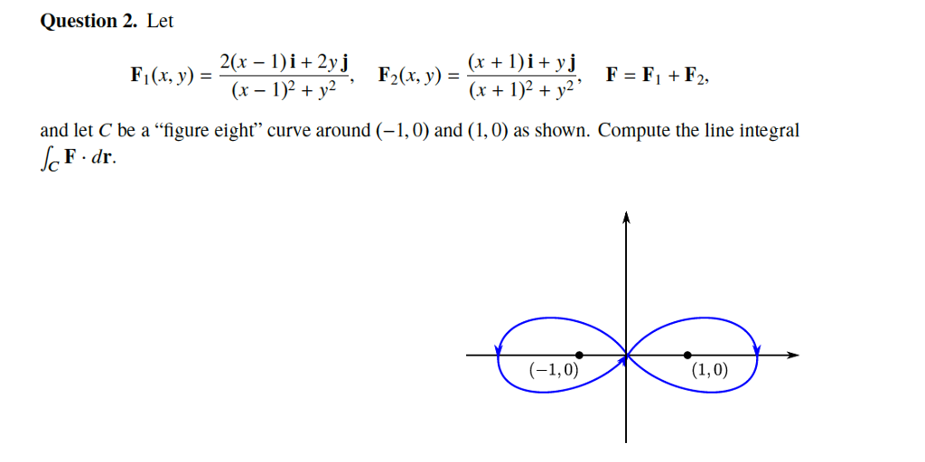 Solved Question 2. Let and let C be a "figure eight" curve | Chegg.com
