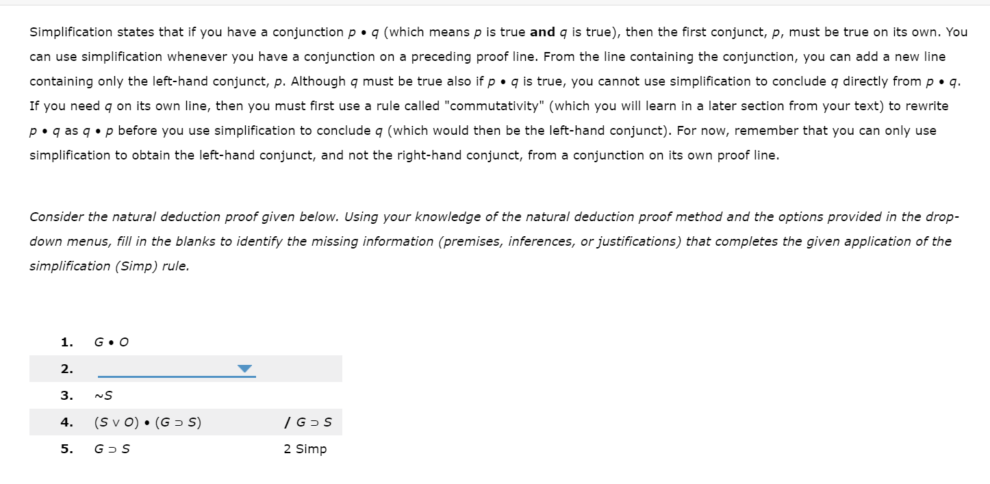 Solved Simplification states that if you have a conjunction | Chegg.com