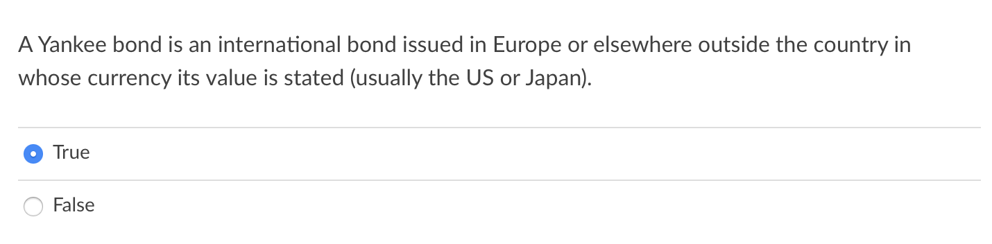 Solved A Yankee bond is an international bond issued in | Chegg.com