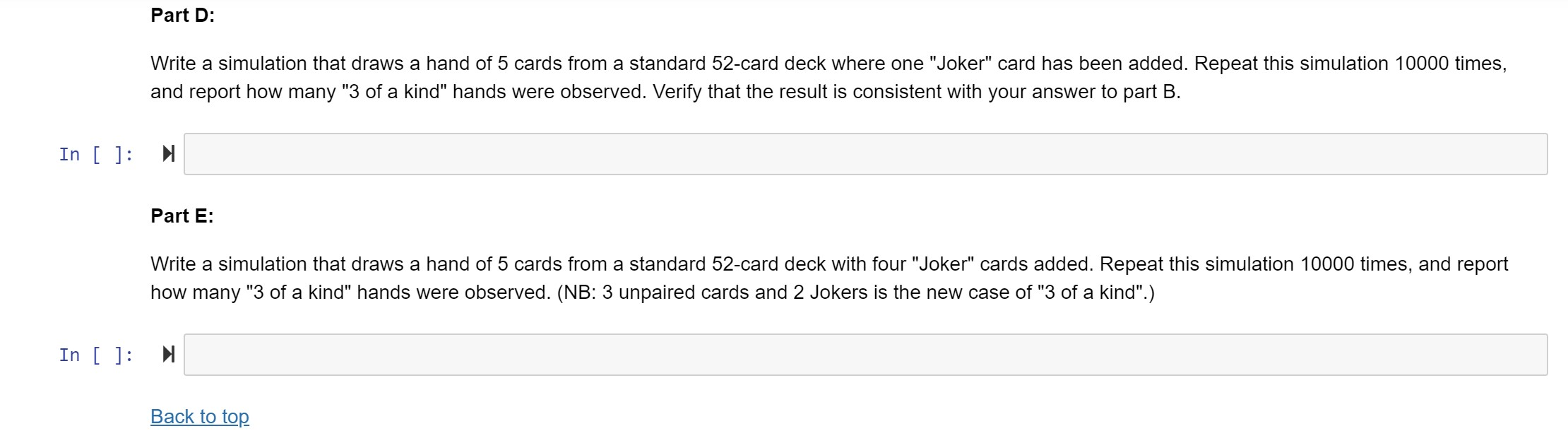 Solved (30 pts) Problem 2: Computation (Joker Poker Hands) A | Chegg.com