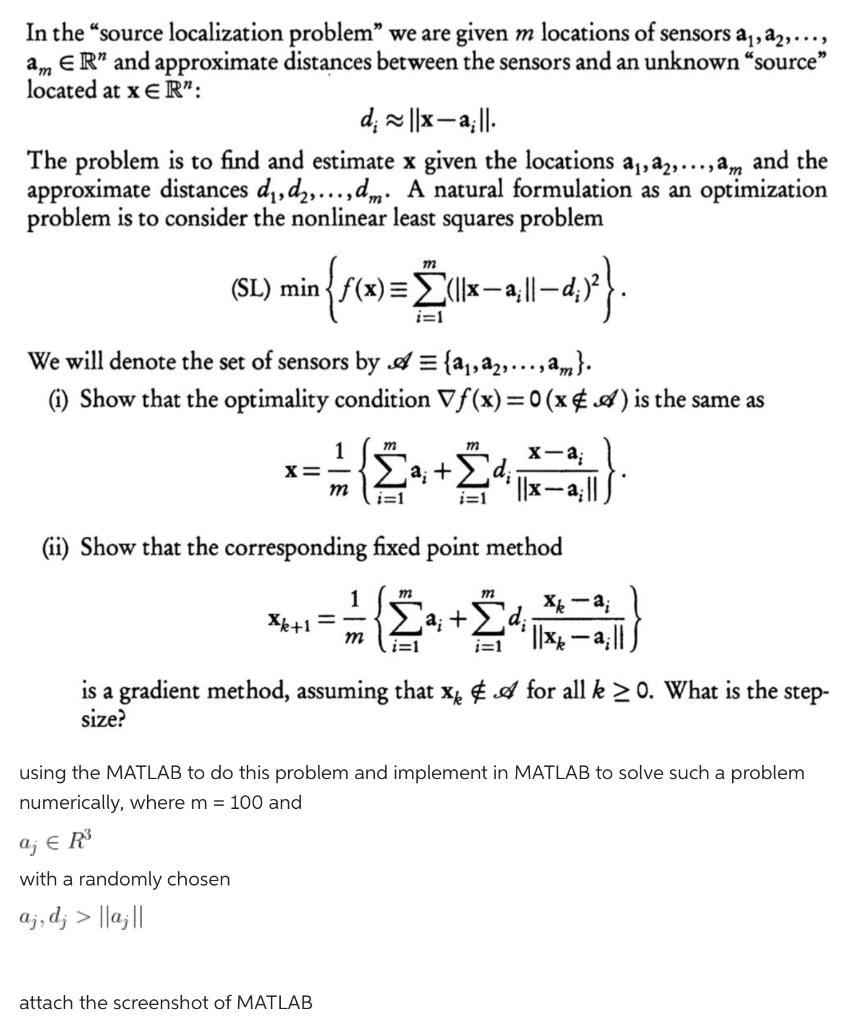 In the "source localization problem" we are given m | Chegg.com