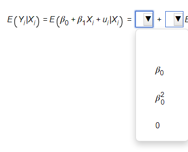 Solved E(Yi∣Xi)=E(β0+β1Xi+ui∣Xi)=Show that the first least | Chegg.com