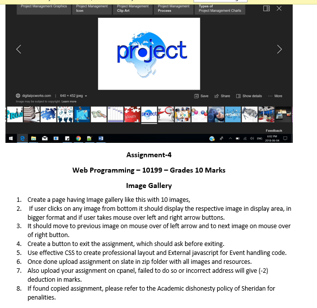 Solved Image Gallery 1. Create a page having Image gallery | Chegg.com