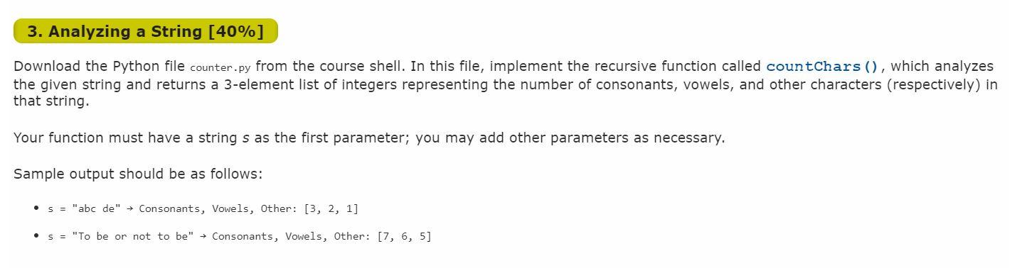 Solved Using Recursion For this assignment you are going to | Chegg.com