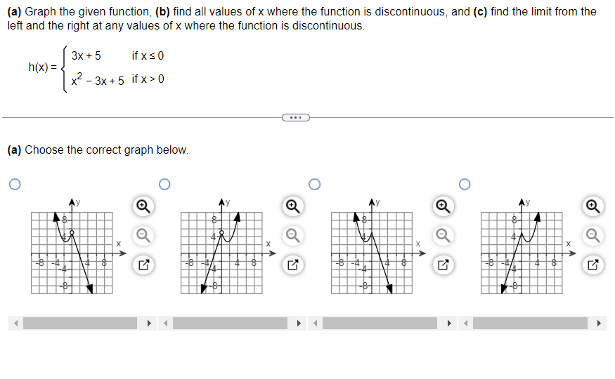 Solved Find the value x=a where the function is | Chegg.com