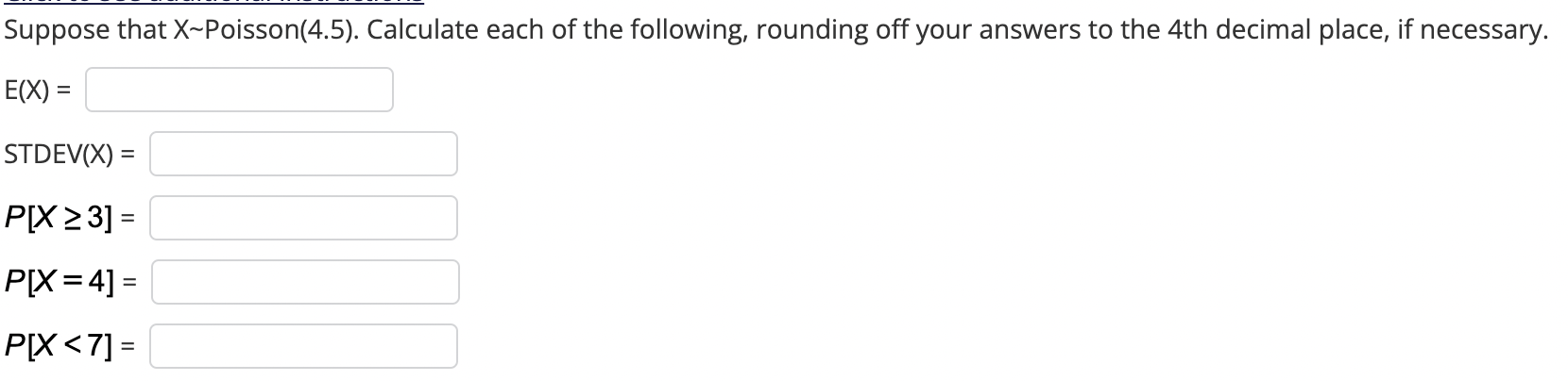 Solved Suppose that X Poisson(4.5). Calculate each of the | Chegg.com