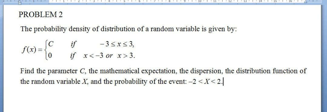 Solved PROBLEM 2 The probability density of distribution of | Chegg.com