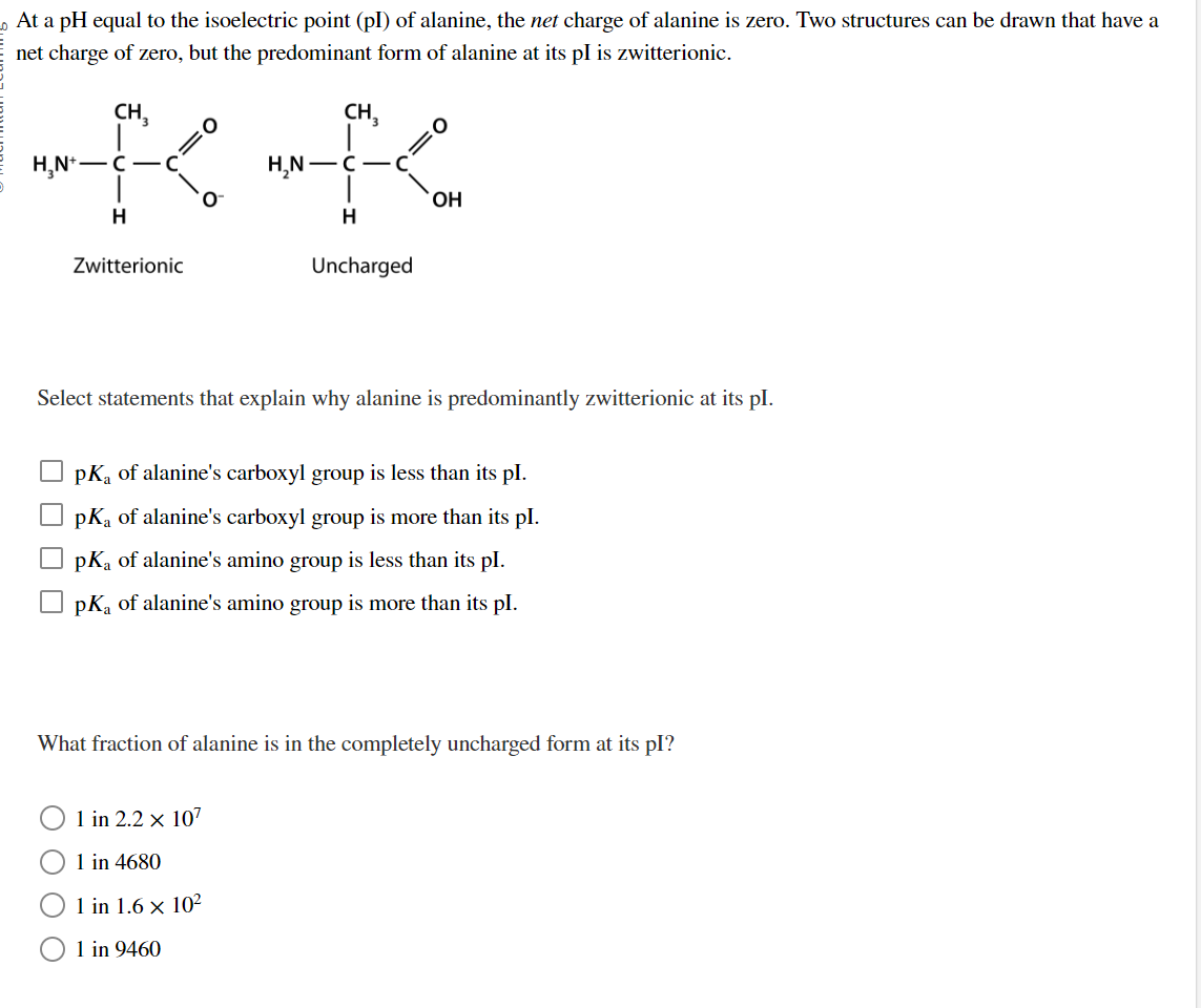 Solved At a pH equal to the isoelectric point (pI) of | Chegg.com