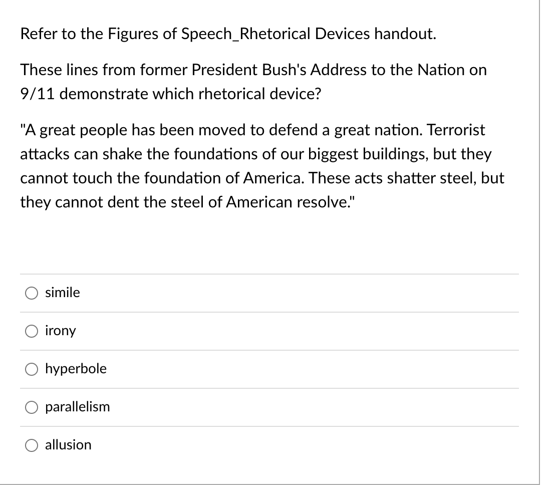 Solved Refer to the Figures of Speech_Rhetorical Devices | Chegg.com