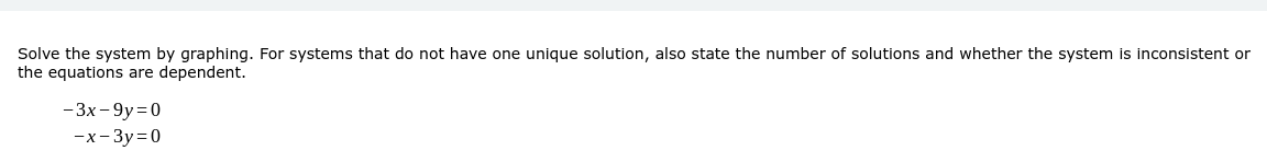 Solved Solve the system by graphing. For systems that do not | Chegg.com