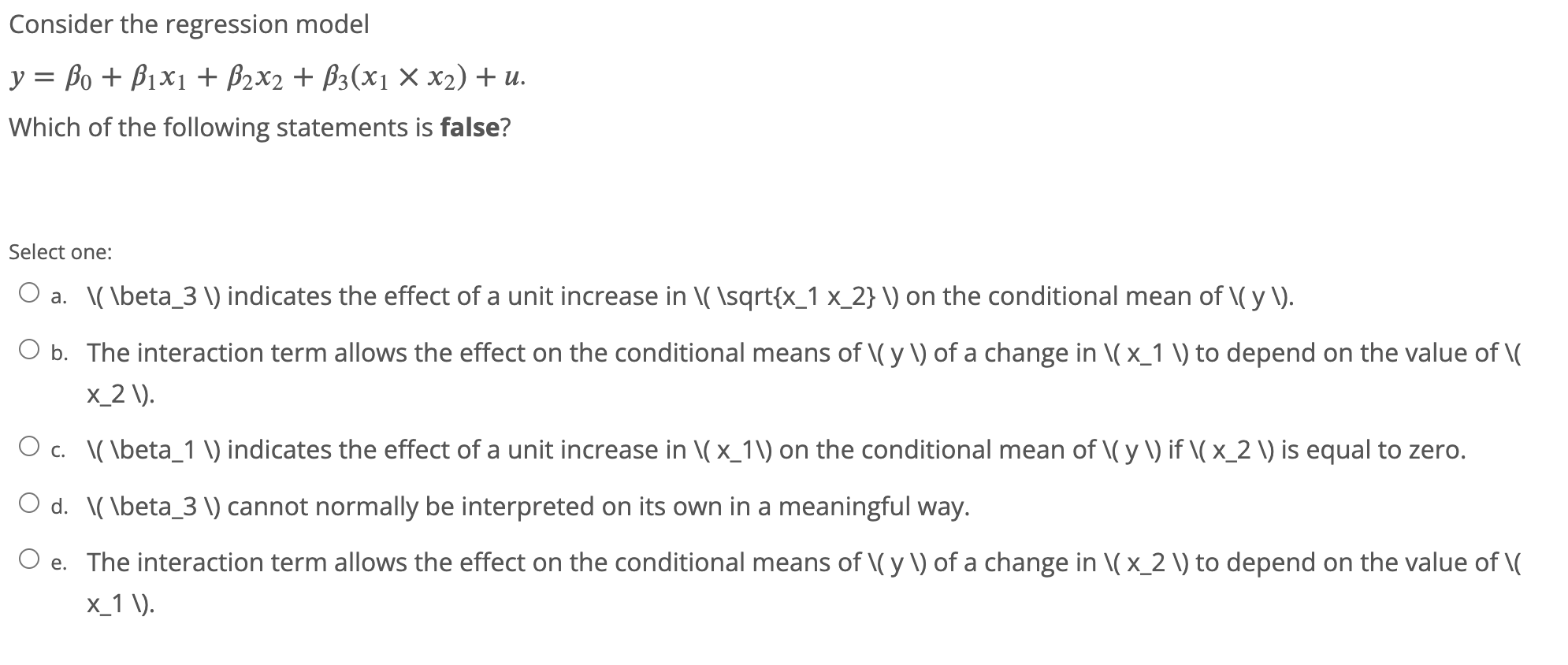 Solved Consider the regression model y = Bo + B1x1 + B2x2 + | Chegg.com
