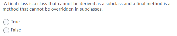 Solved You can write a constructor for an abstract class | Chegg.com