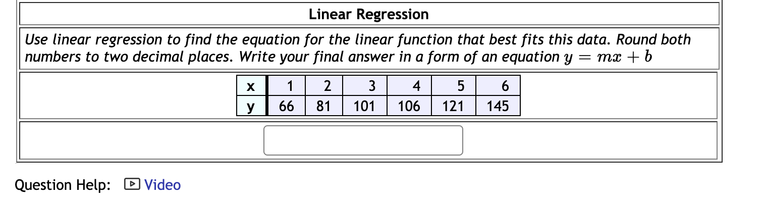 Solved Linear Regression Use linear regression to find the | Chegg.com Solved Linear Regression Use linear regression to find the | Chegg.com