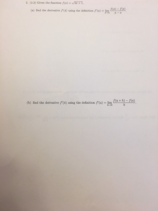 Solved Given the function f(x) = Squareroot 2x + 1, (a) find | Chegg.com