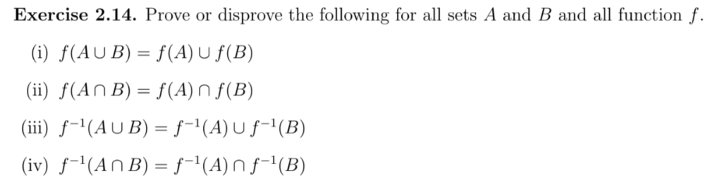 Solved Exercise 2.14. Prove or disprove the following for | Chegg.com