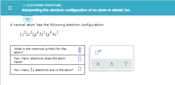 Solved O ELECTRONIC STRUCTURE Interpreting the electron | Chegg.com