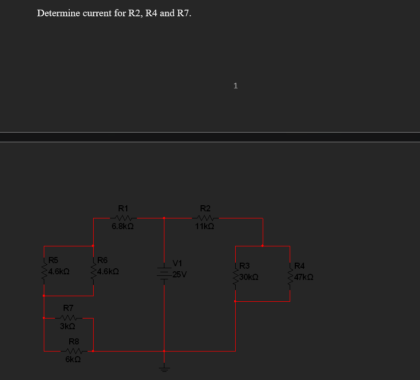 Solved Determine current for R2, R4 and R7. | Chegg.com