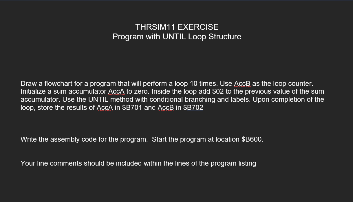 Solved THRSIM11 EXERCISE Program with UNTIL Loop Structure | Chegg.com