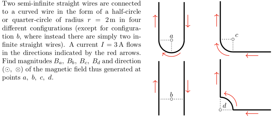Solved Two semi-infinite straight wires are connected to a | Chegg.com