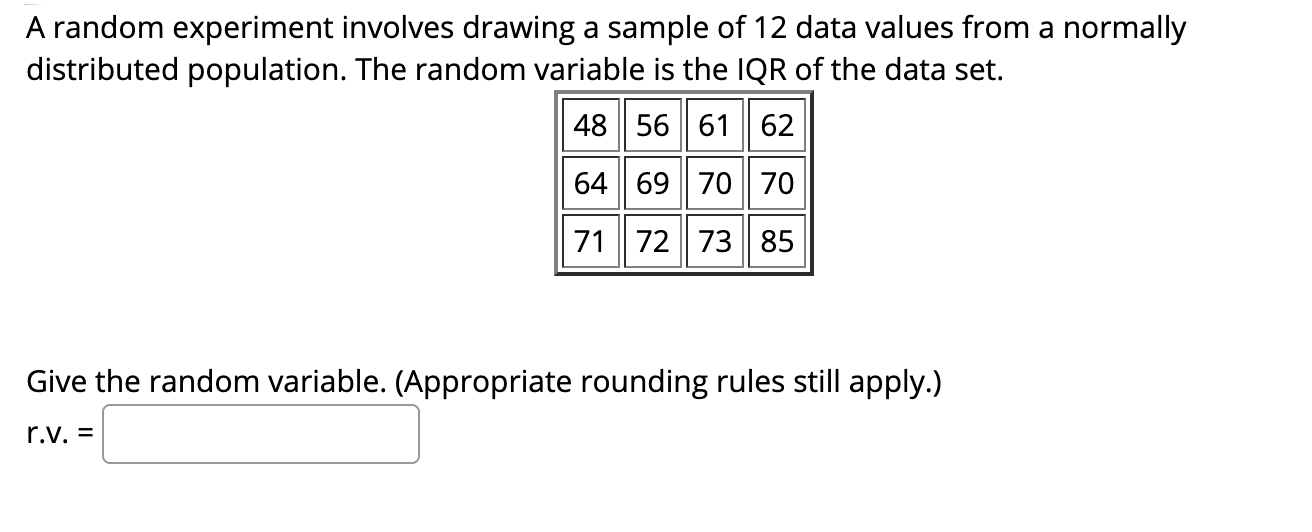 Solved I have no idea what r.v means. I would appreciate a | Chegg.com