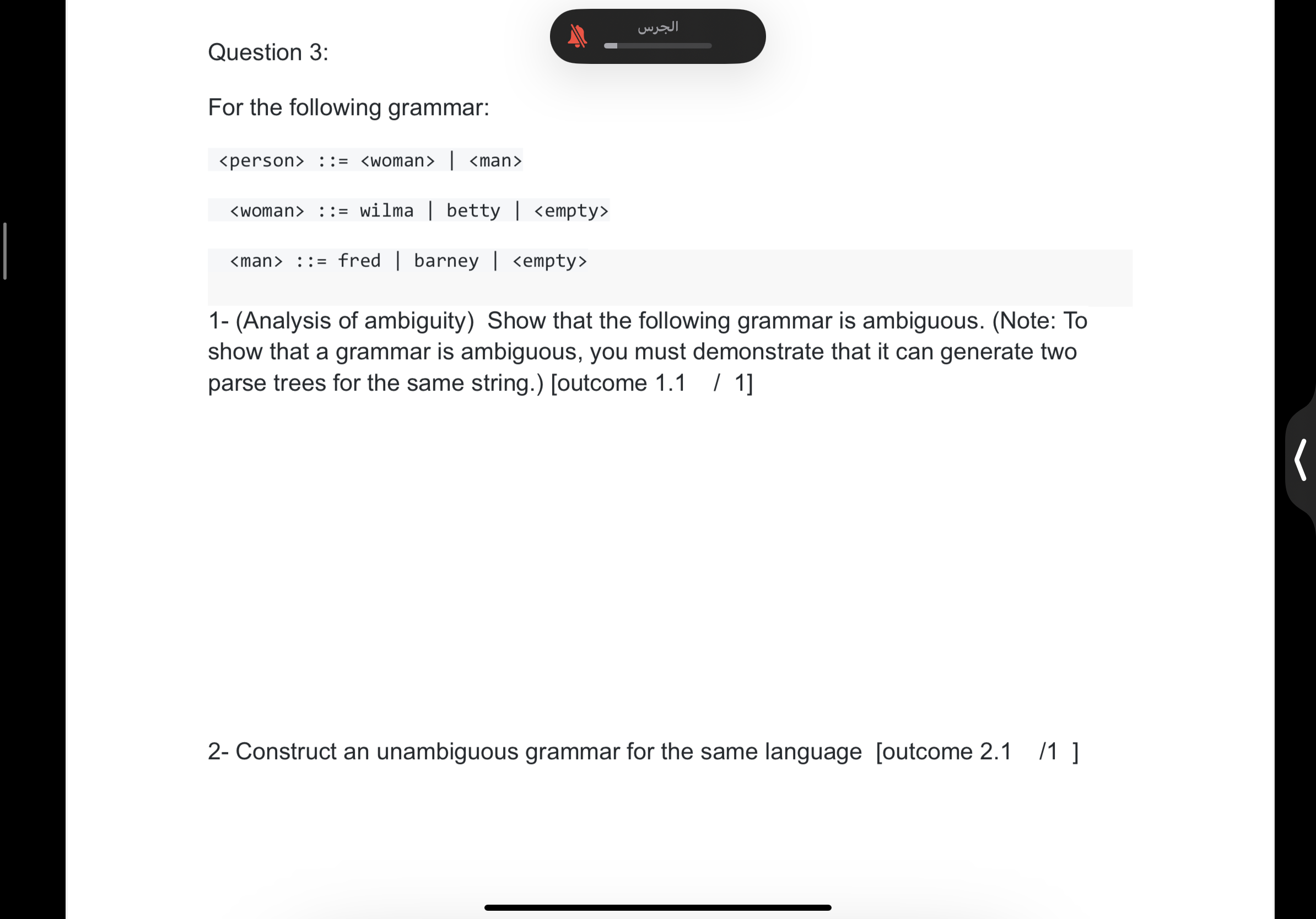 Solved IV. ﻿Given the following BNF grammar 5 -> ﻿Shs 5 | Chegg.com