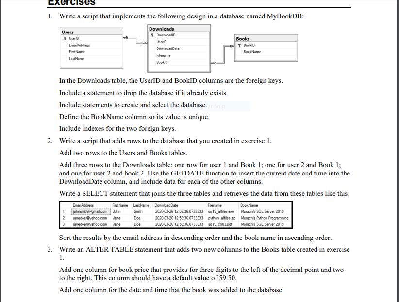 Solved 4. Write an ALTER TABLE statement that modifies the | Chegg.com