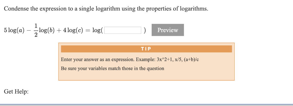 Solved Condense the expression to a single logarithm using | Chegg.com