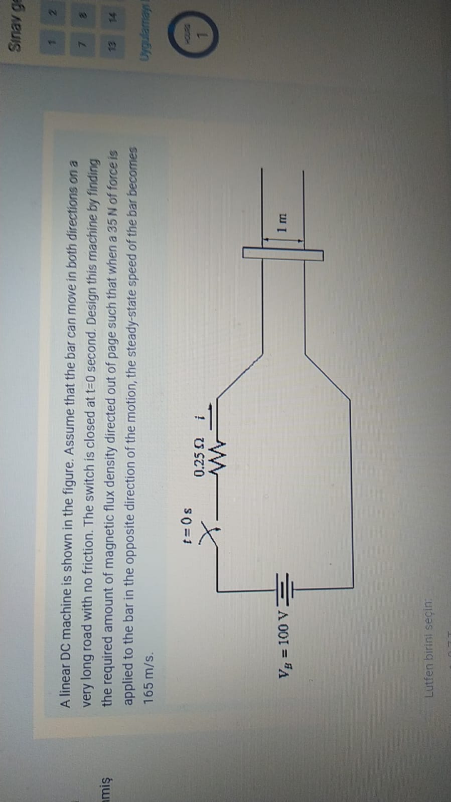 Solved Sinay gf 1 7 nmiş A linear DC machine is shown in the | Chegg.com