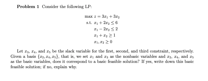 Solved Problem 1 Consider The Following Lp Max S T