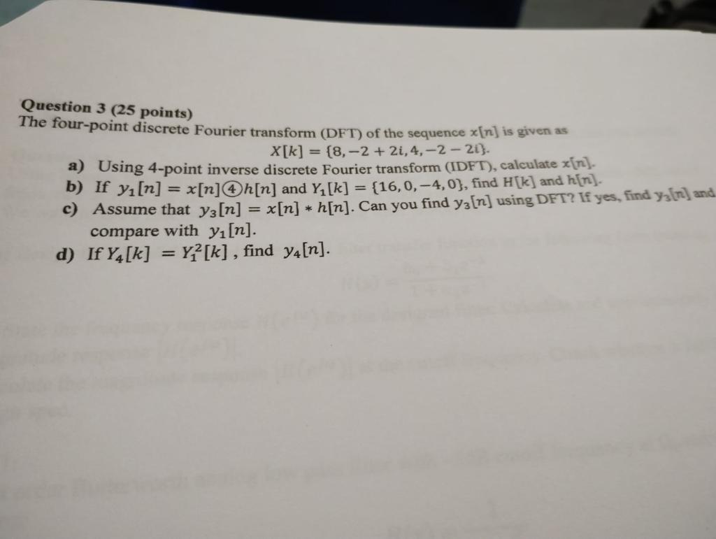 Solved Question 3 (25 points) The four-point discrete | Chegg.com