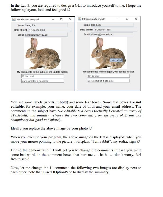 Solved In the Lab 3, you are required to design a GUI to | Chegg.com